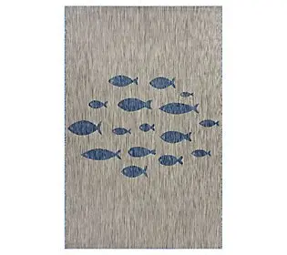 OX BAY TRADING CO. Ox Bay Aquatic Fish Indoor/outdoor Catalina Rug 7'9' X 9'9 - One-color