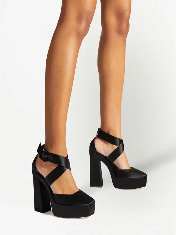 JIMMY CHOO Gian 140mm Platform Pumps - Black