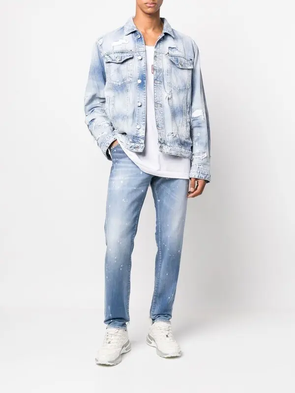 Dsquared2 Paint Splatter-print Jeans - Blue