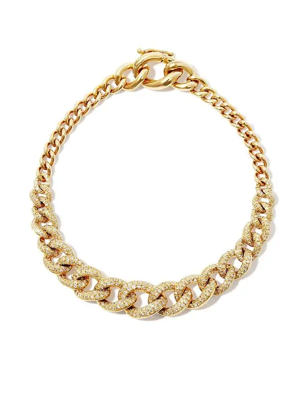 Shay 18k Yellow Diamond Gradual Pave Link Bracelet - Gold
