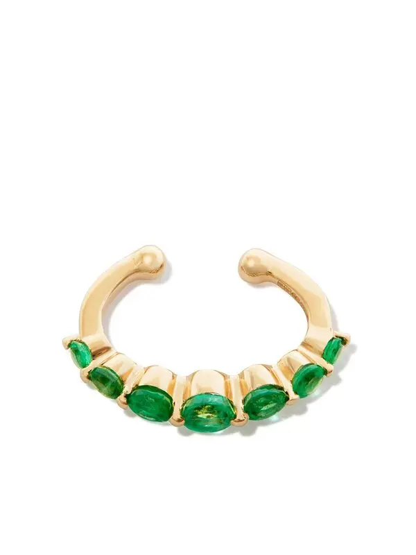 Shay 18kt Yellow Emerald Ear Cuff - Gold
