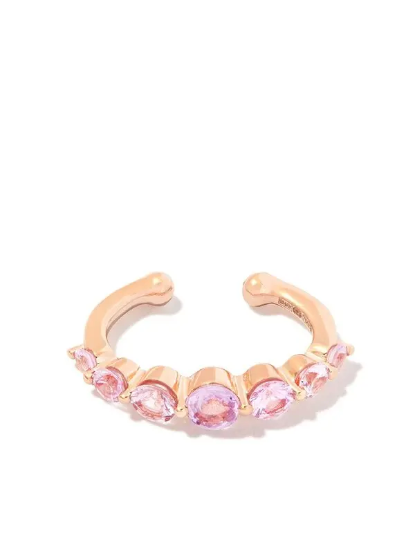 Shay 18k Rose Gold Sapphire Ear Cuff - Pink