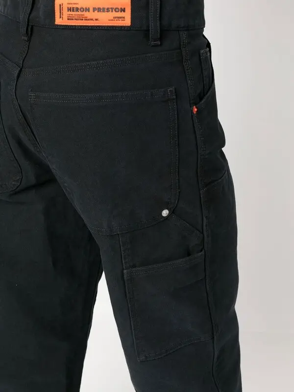 Heron Preston Mid-rise Straight Leg Jeans - Black