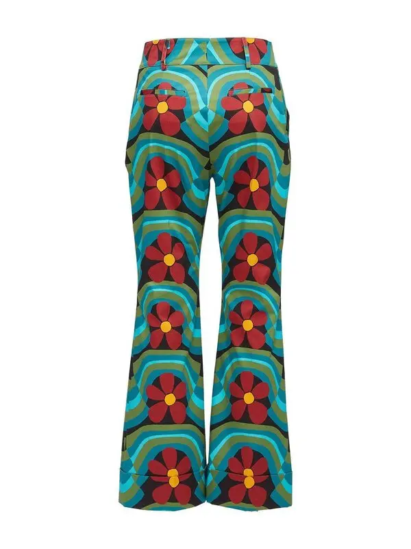 La DoubleJ Hendrix Floral-print Flared Trousers - Blue