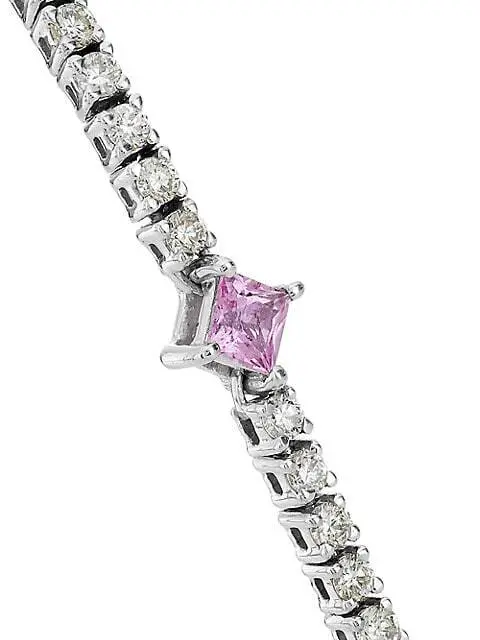 Stephanie Gottlieb 14k White Gold, 1.35 Tcw Diamond, &amp; Sapphire Necklace