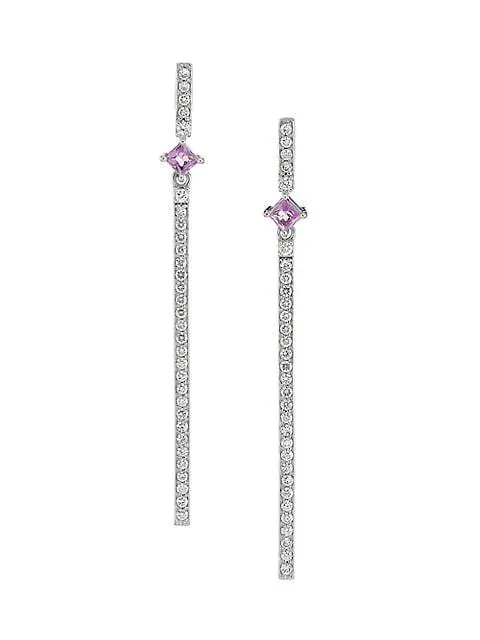Stephanie Gottlieb 14k 0.37 Tcw Diamond, &amp; Sapphire Drop Earrings