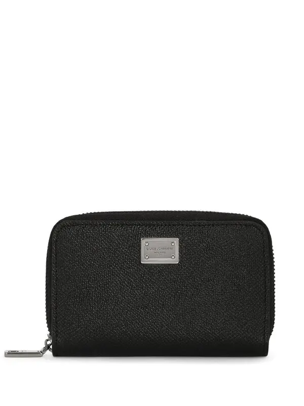 Dolce & Gabbana Logo-tag Leather Zip-around Wallet - Black