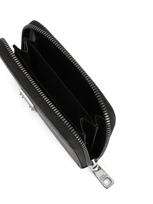 Dolce & Gabbana Logo-tag Leather Zip-around Wallet - Black