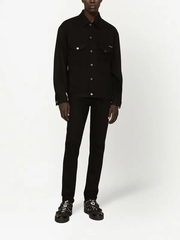 Dolce & Gabbana Logo-appliqué Skinny Jeans - Black