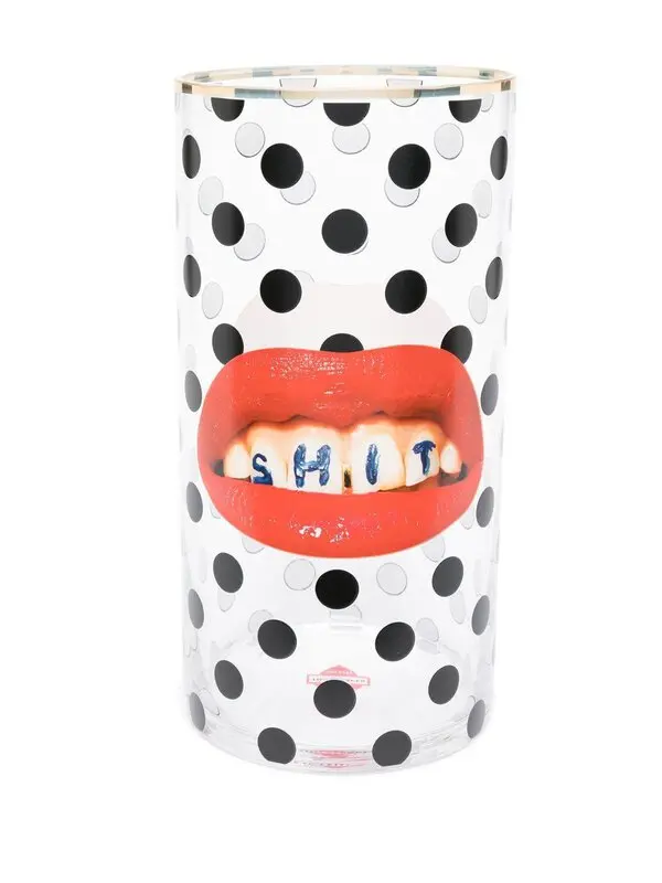 SELETTI Toiletpaper Lips-print Vase - Black