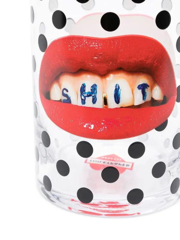 SELETTI Toitetpaper Lips-print Vase - Black