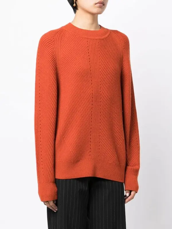 JOSEPH Crew-neck Knitted Sweater - Orange