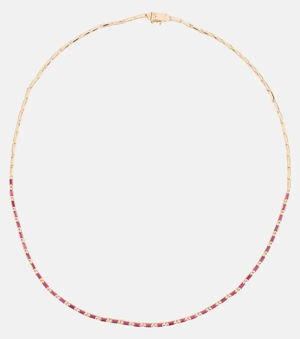 SUZANNE KALAN 18kt Rose Gold Necklace With Rubies - Red