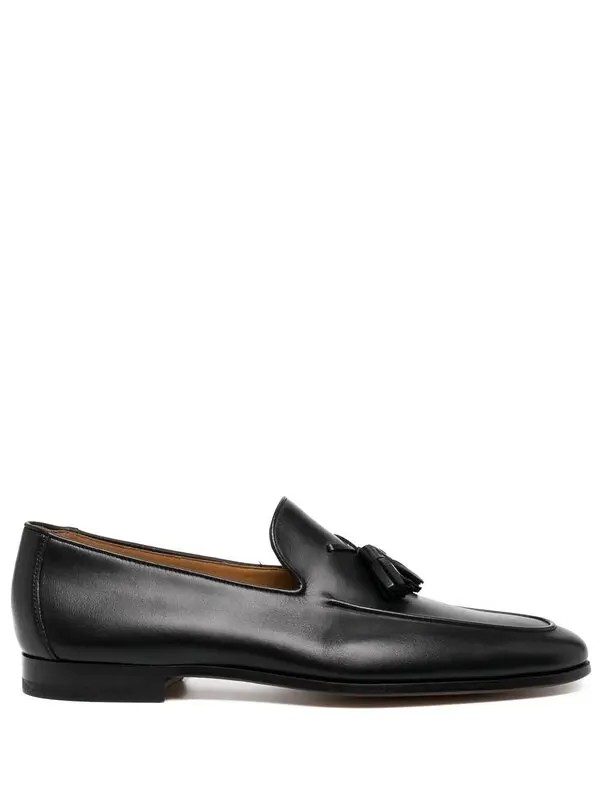 Magnanni Leather Tassel Loafers - Black