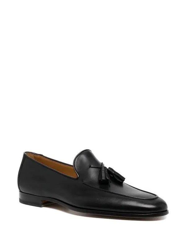 Magnanni Leather Tassel Loafers - Black