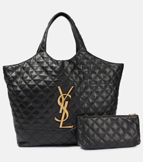 Saint Laurent Icare Maxi Quilted Leather Shopper