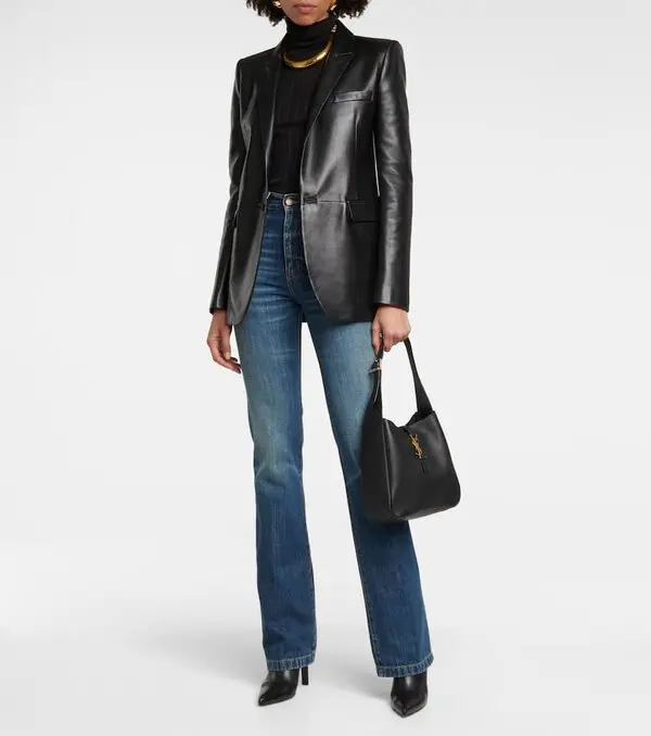 Saint Laurent Le 5 À 7 Small Leather Shoulder Bag - Black