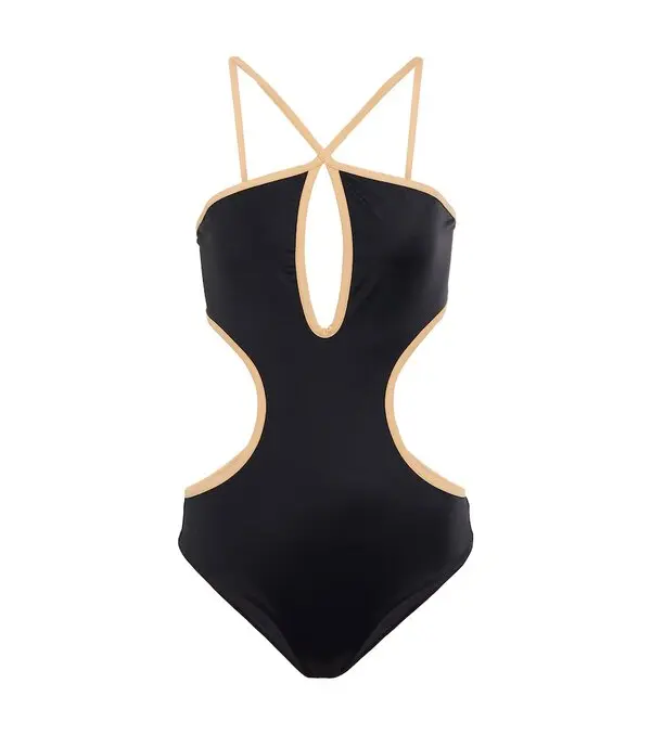 Johanna Ortiz Rough Sea Cutout Swimsuit - Black