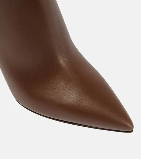 GIANVITO ROSSI Piper 85 Leather Ankle Boots - Brown