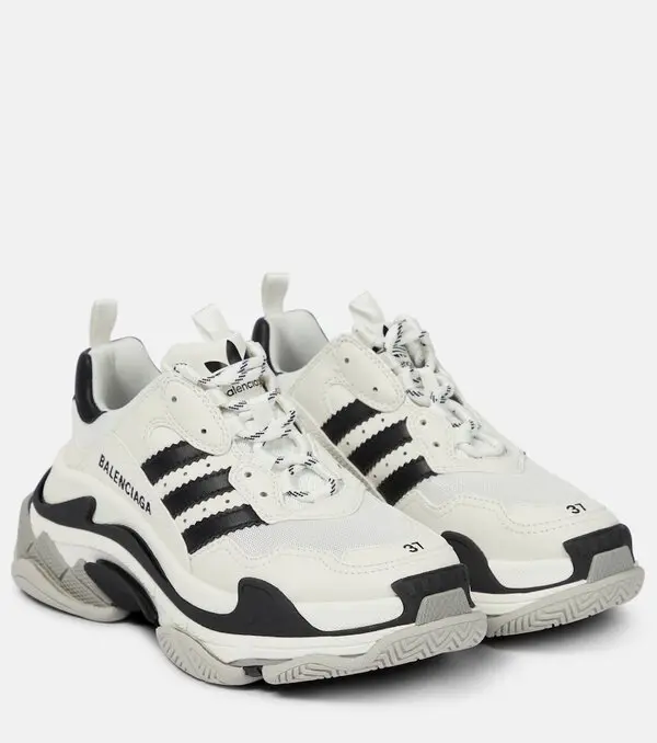 Balenciaga X Adidas Triple S Leather Sneakers In White - 40% Off |  Editorialist