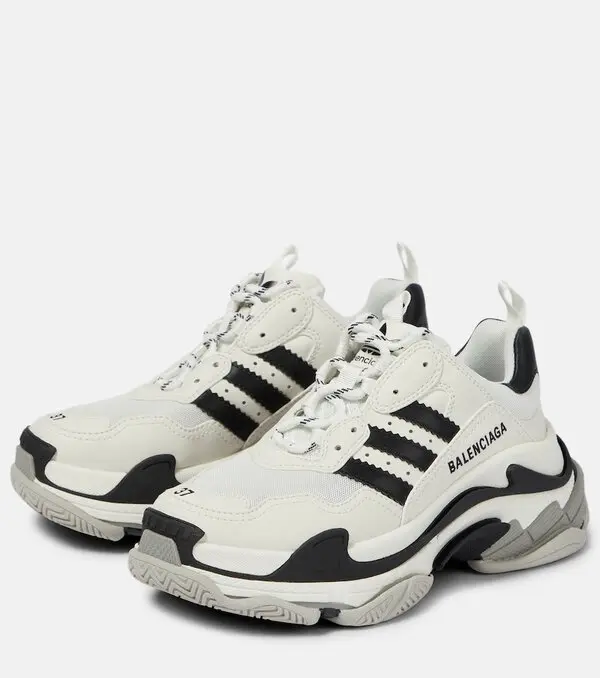 Balenciaga X Adidas Triple S Leather Sneakers