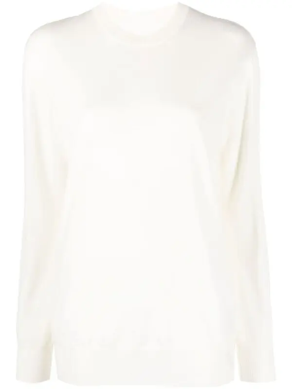 JIL SANDER Crew Neck Pullover - White