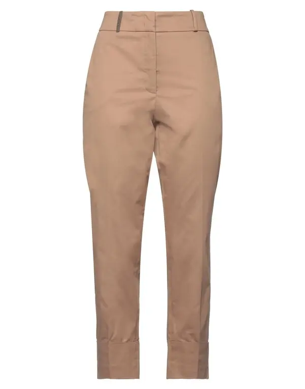 Peserico Tapered High-waisted Pants - Beige