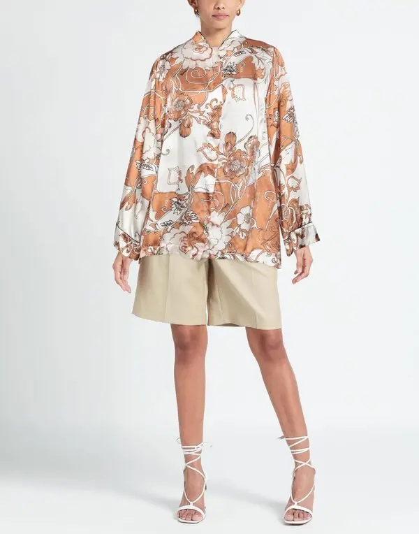JUCCA Floral-print Satin Shirt - Brown