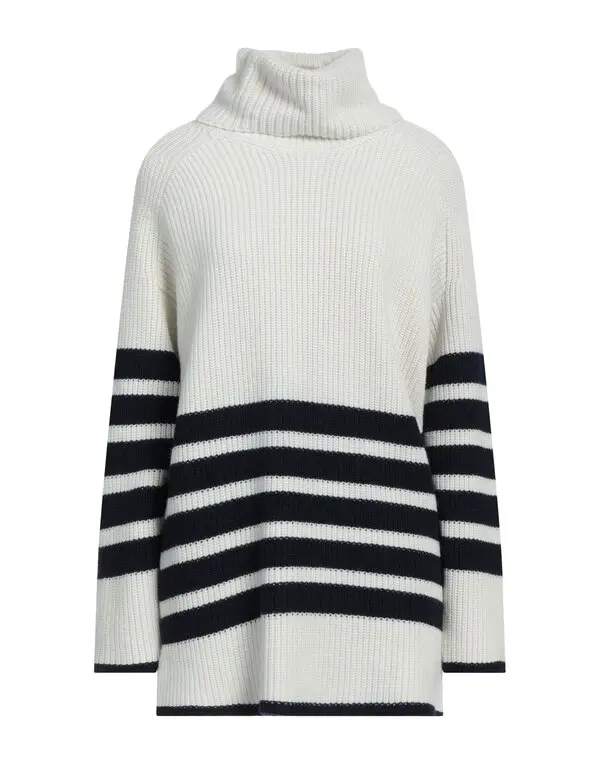 DANIELE FIESOLI Merino Wool Striped Turtleneck - Ivory