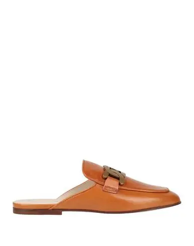 TOD'S Soft Leather Mules With Metal Detailing - Brown