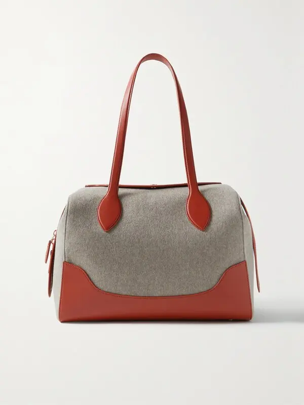 Loro Piana Happy Day Large Leather-trimmed Felt Tote - Red