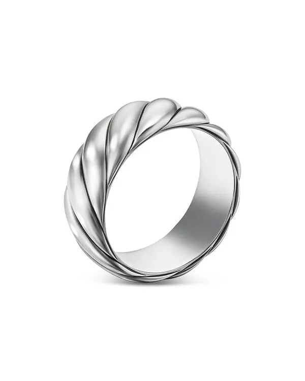 David Yurman Sterling Sculptured Cable Band Ring - Silver