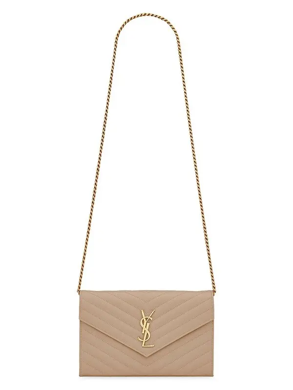 Saint Laurent Cassandre Chain Wallet - Seasalt