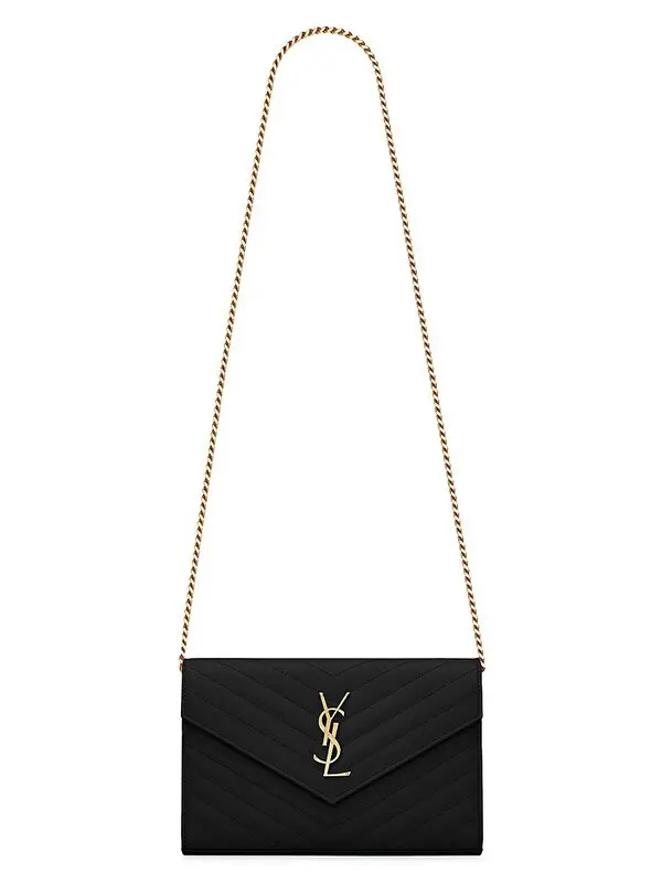 Saint Laurent Cassandre Chain Wallet - Seasalt