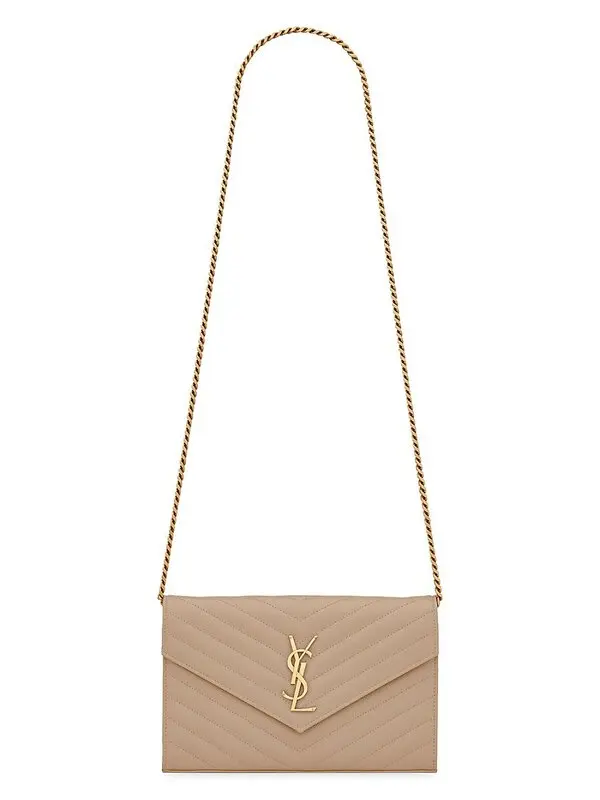 Saint Laurent Cassandre Chain Wallet - Seasalt
