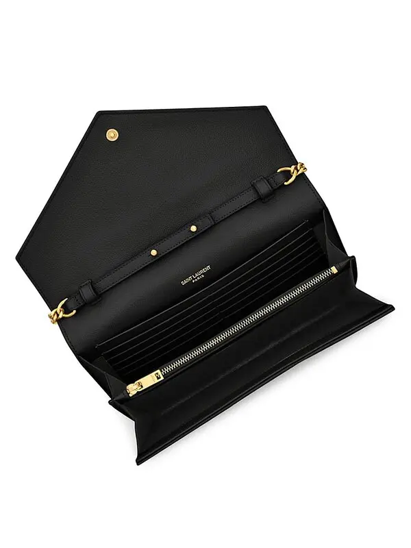Saint Laurent Cassandre Chain Wallet - Seasalt
