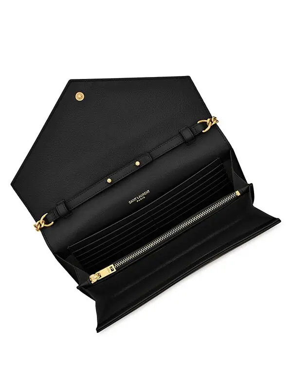 Saint Laurent Cassandre Chain Wallet - Seasalt