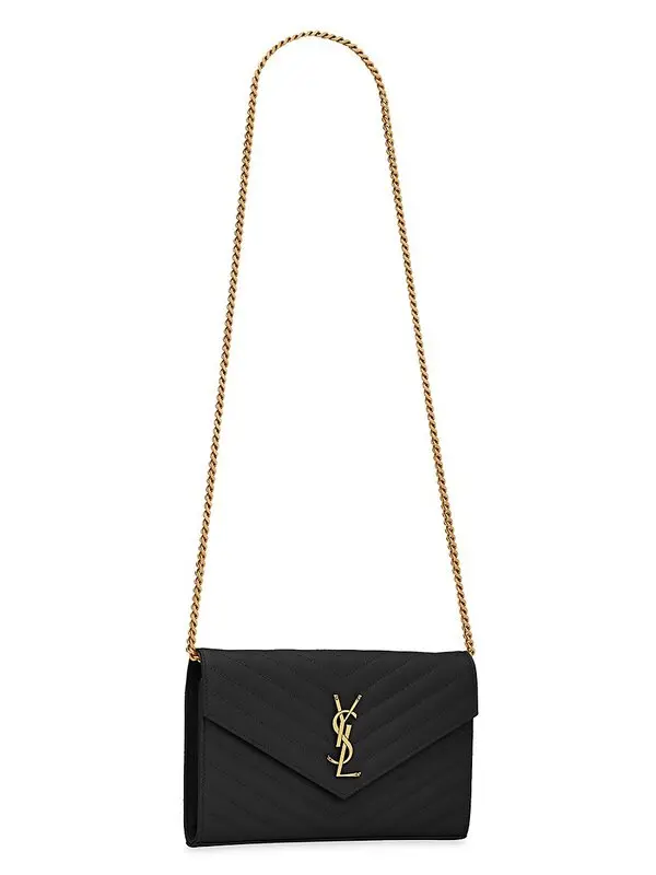 Saint Laurent Cassandre Chain Wallet - Seasalt
