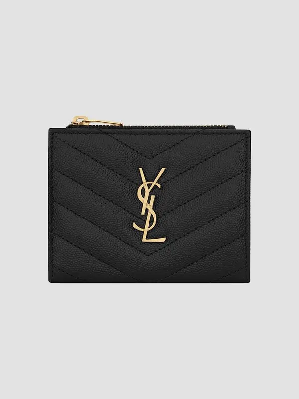 Saint Laurent Cassandre Matelasse Bi-fold Wallet - Nero