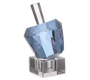 COPA JUDAICA Dreidel Crystal Diamond Solitaire Blue