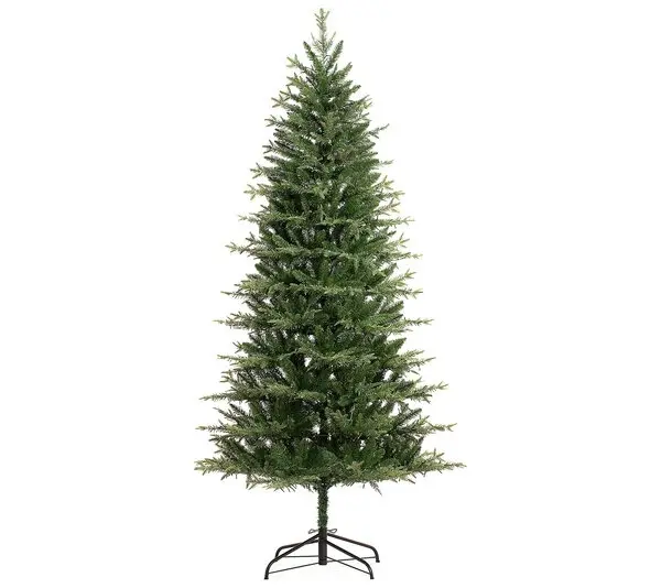 HAUTE DECOR 7' Ashville Pre-lit Slim Tree With Ster Lights