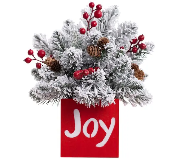 HAUTE DECOR 13joy' Frosted Greenery Tabletop Decoration - One-color