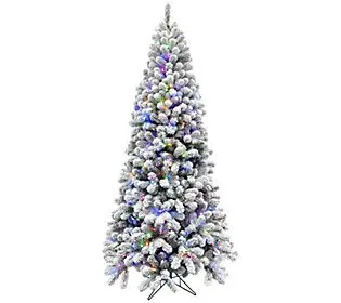 FRASER HILL FARM 6.5' Flocked Alaskan Pine Chri Tmas Tree - One-color