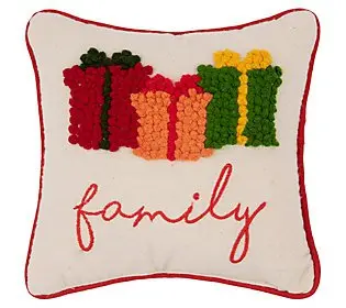 C&F HOME Family Presents French Knot Throw Pillow - One-color