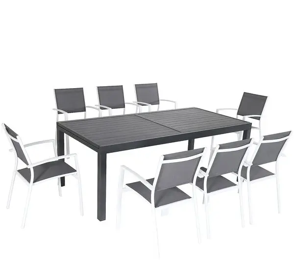 HANOVER Naples 9-piece Dining Set In Gray/white