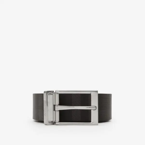 Burberry Reversible Check Belt - Iron Grey/black/palladium
