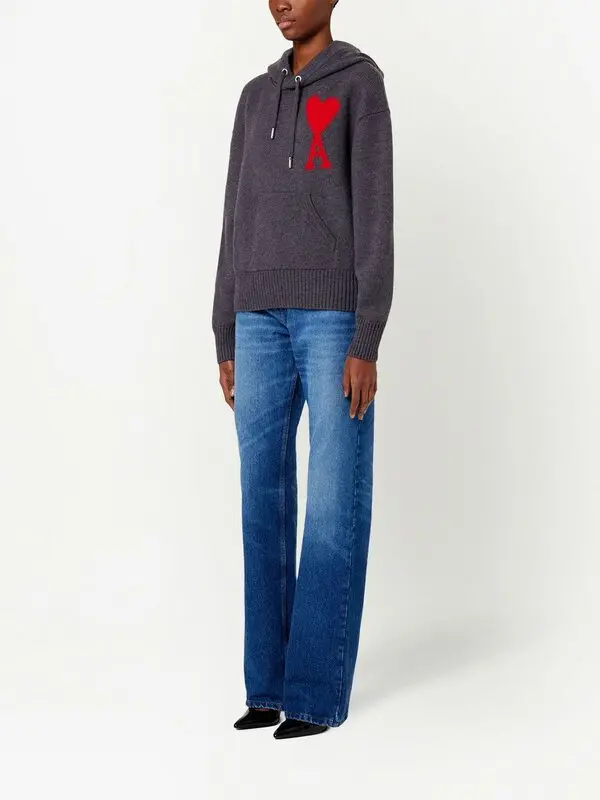 Ami De Coeur Wool Knitted Hoodie
