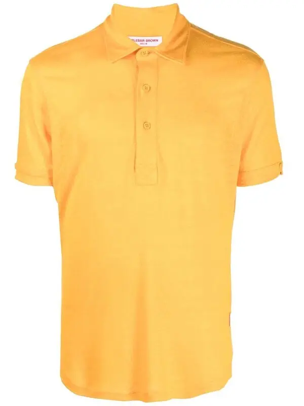 Orlebar Brown Sebastien Linen Polo Shirt - Orange