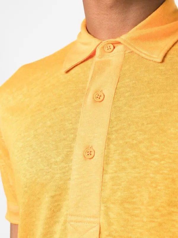 Orlebar Brown Sebastien Linen Polo Shirt - Orange