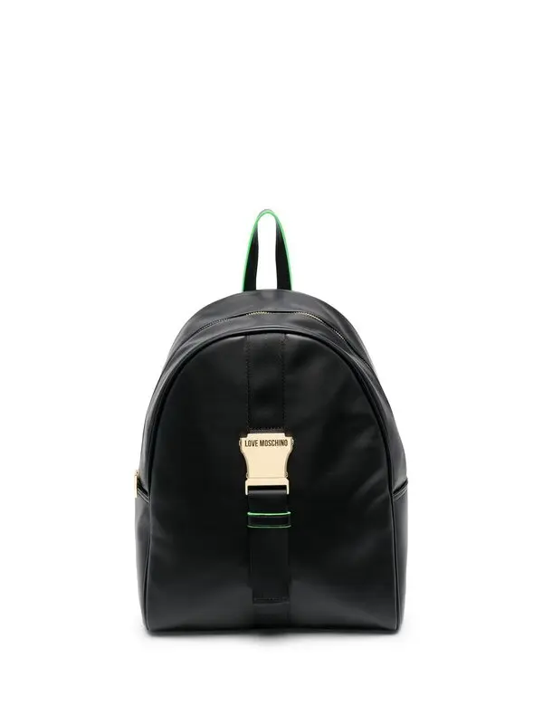 Moschino Logo-buckle Backpack - Black